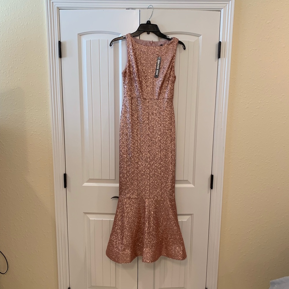 Gianni Bini Sequined Gown Rose Gold - Gem